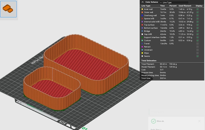 Set of 3 Modern Trays – 3D Print Files STL, Rectangular Storage Tray ...
