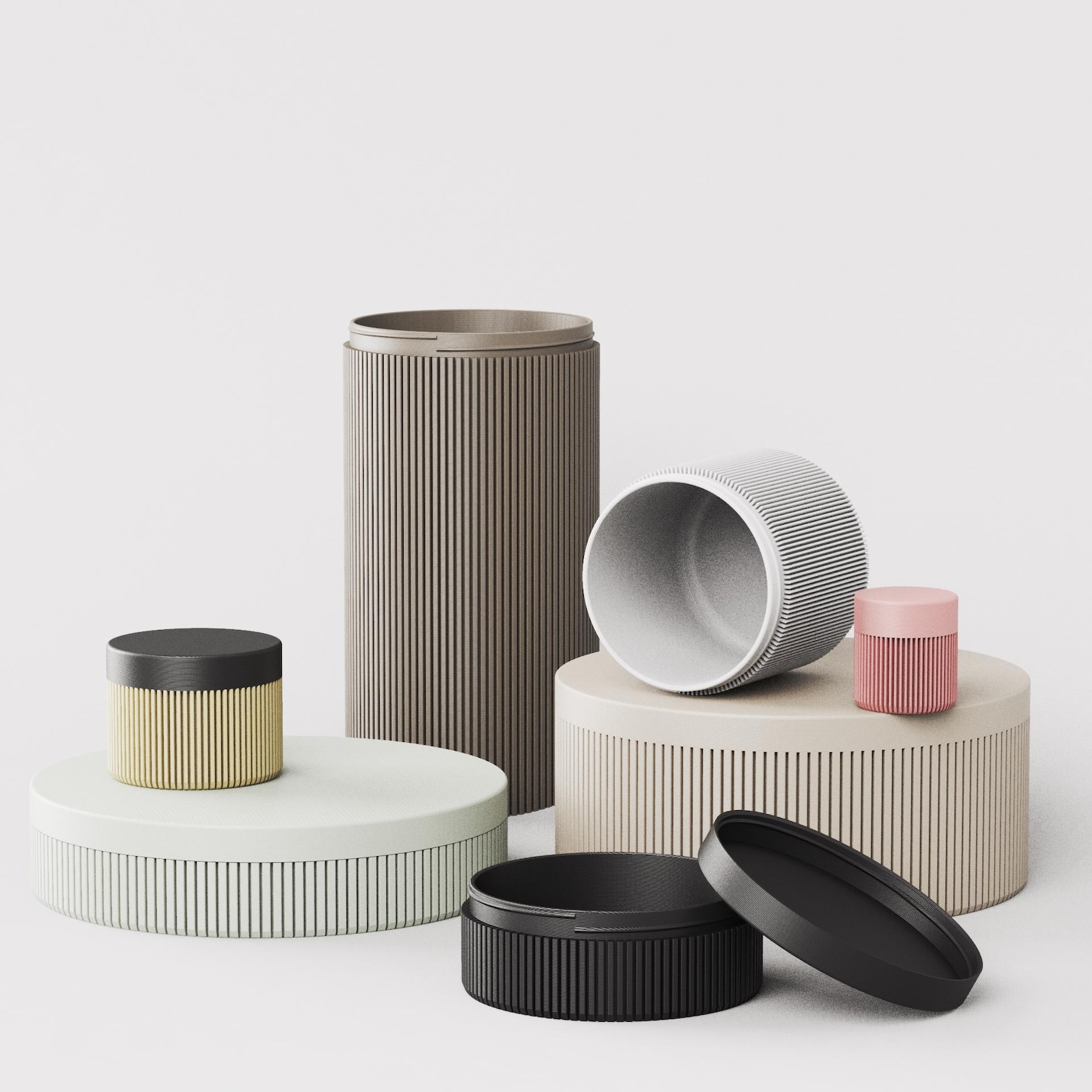 3D Printable Storage Box Set of 7 | Modular Screw Lid Containers | Desk ...