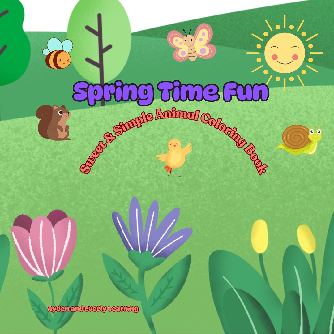 Spring Time Fun: A Simple & Sweet Coloring Book Pages- DIGITAL PRINT ...