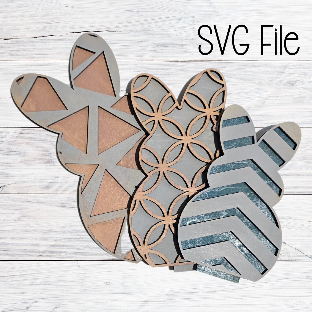 Bunny SVG With Geo Shapes | Digital Download | Cricut Compatible ...