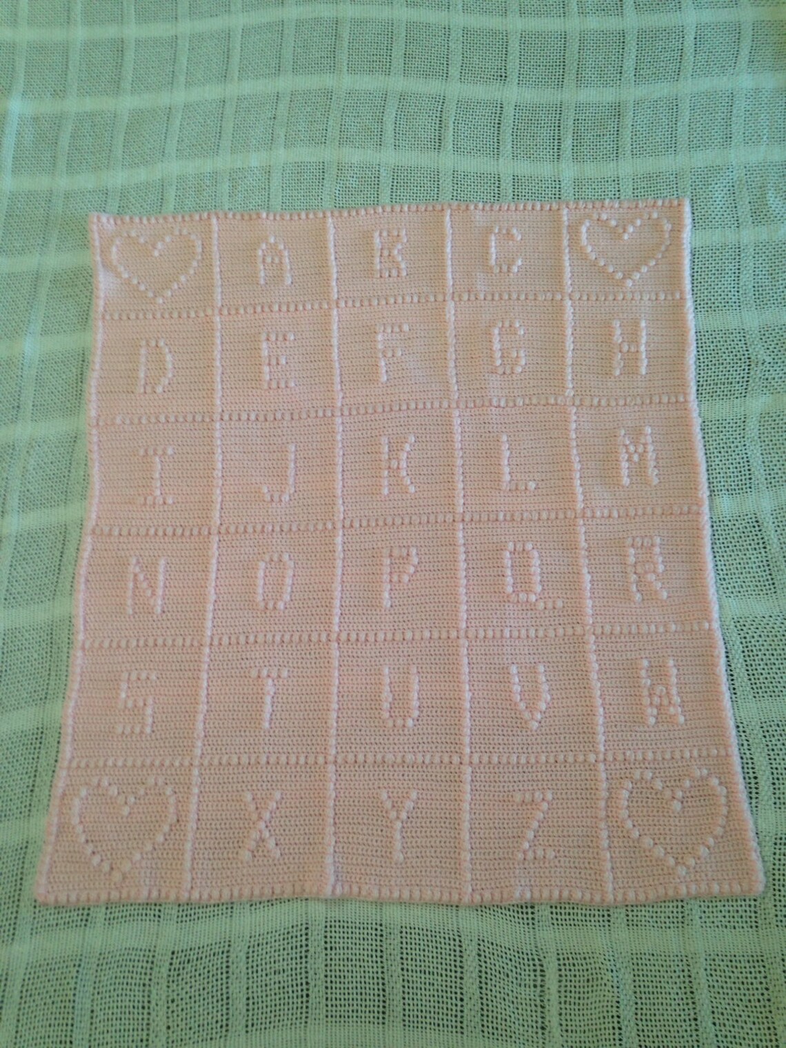 Crocheted Alphabet Baby Afghan Pastel Pink - Etsy