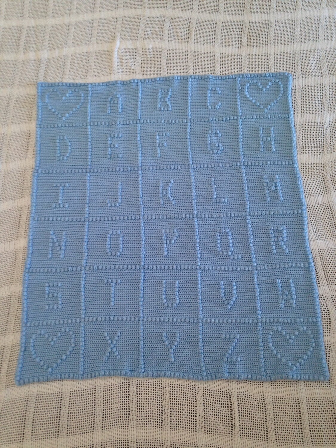 Crocheted Alphabet Baby Afghan Pastel Blue - Etsy