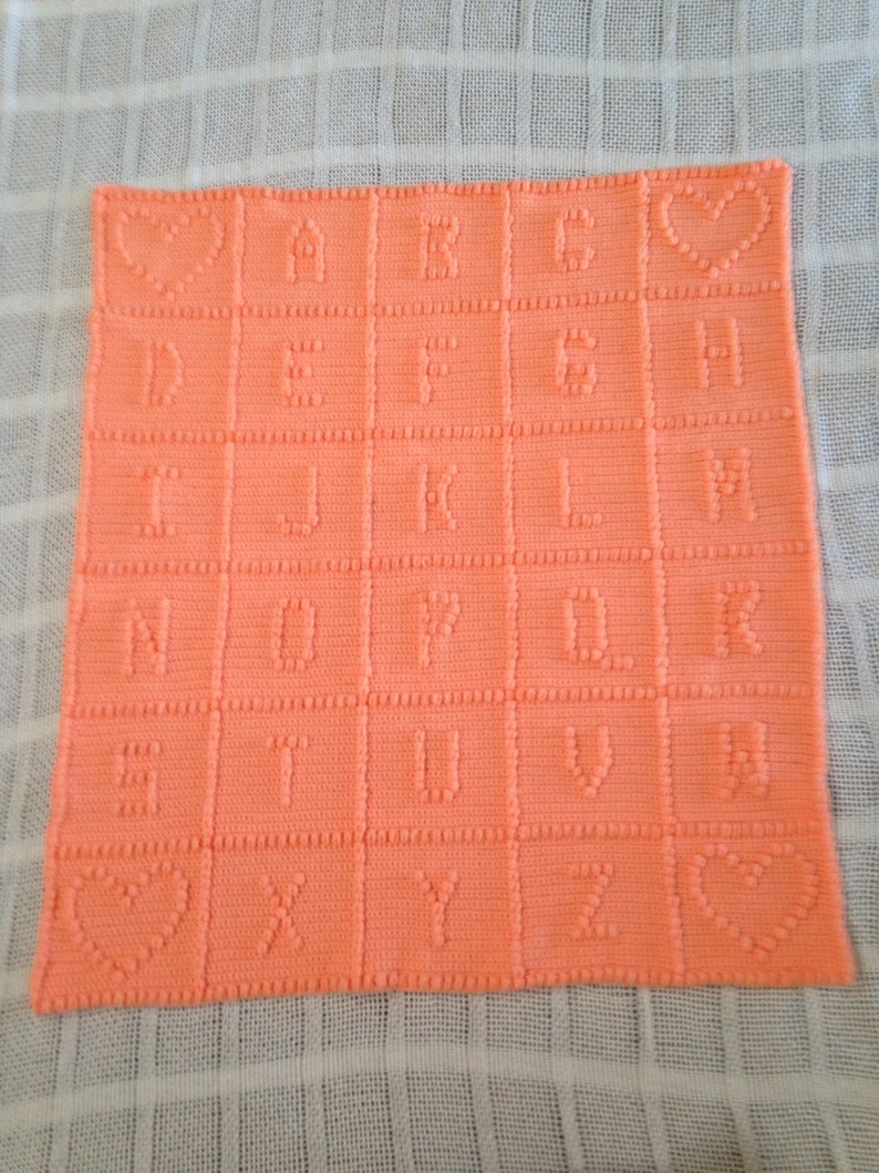 Crocheted Alphabet Baby Afghan Creamsicle - Etsy