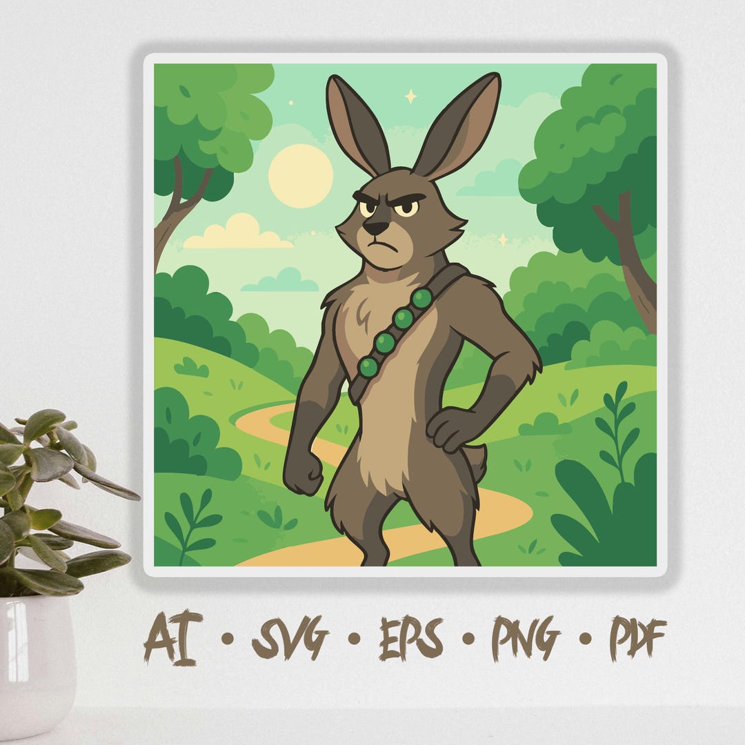Strong Warrior Bunny Character SVG – Fierce Forest Rabbit Clipart | Svg ...