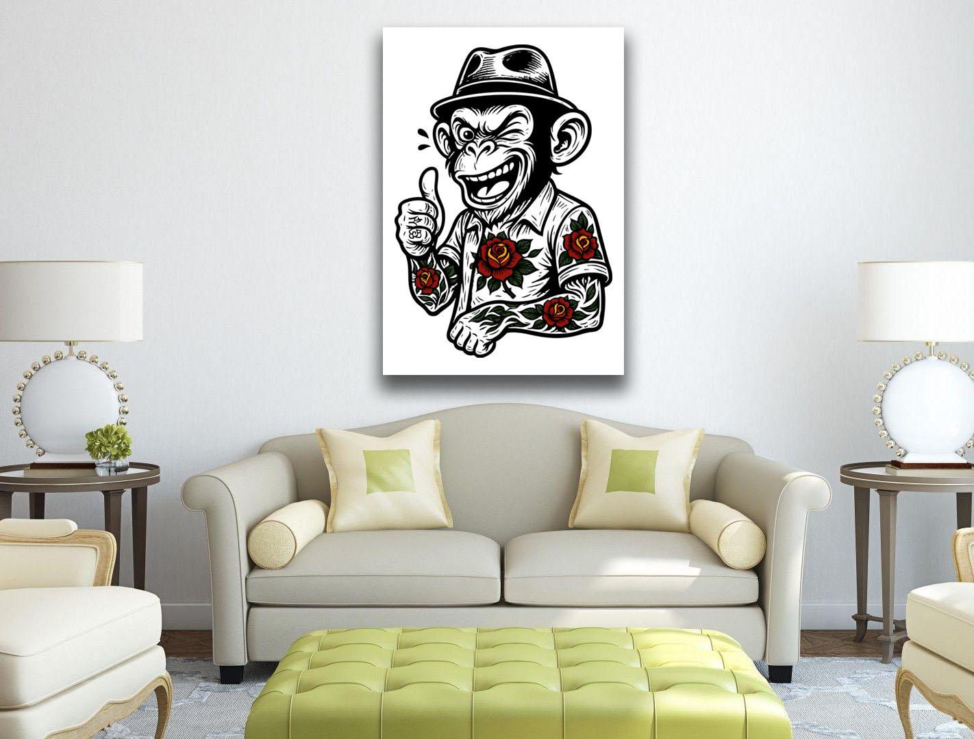 Tattooed Winking Monkey Vector | Cool Monkey Graphic SVG PNG ...