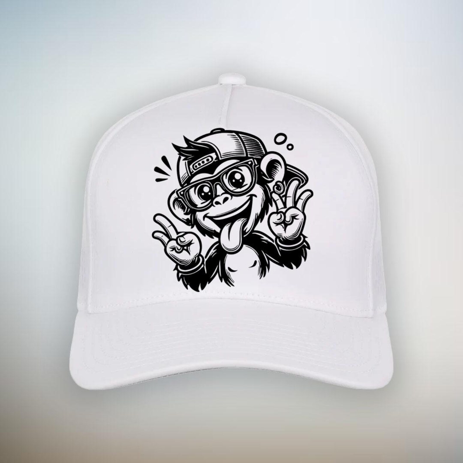 Cool Monkey Vector SVG | Funny Monkey Clipart | Hipster Ape Sticker ...