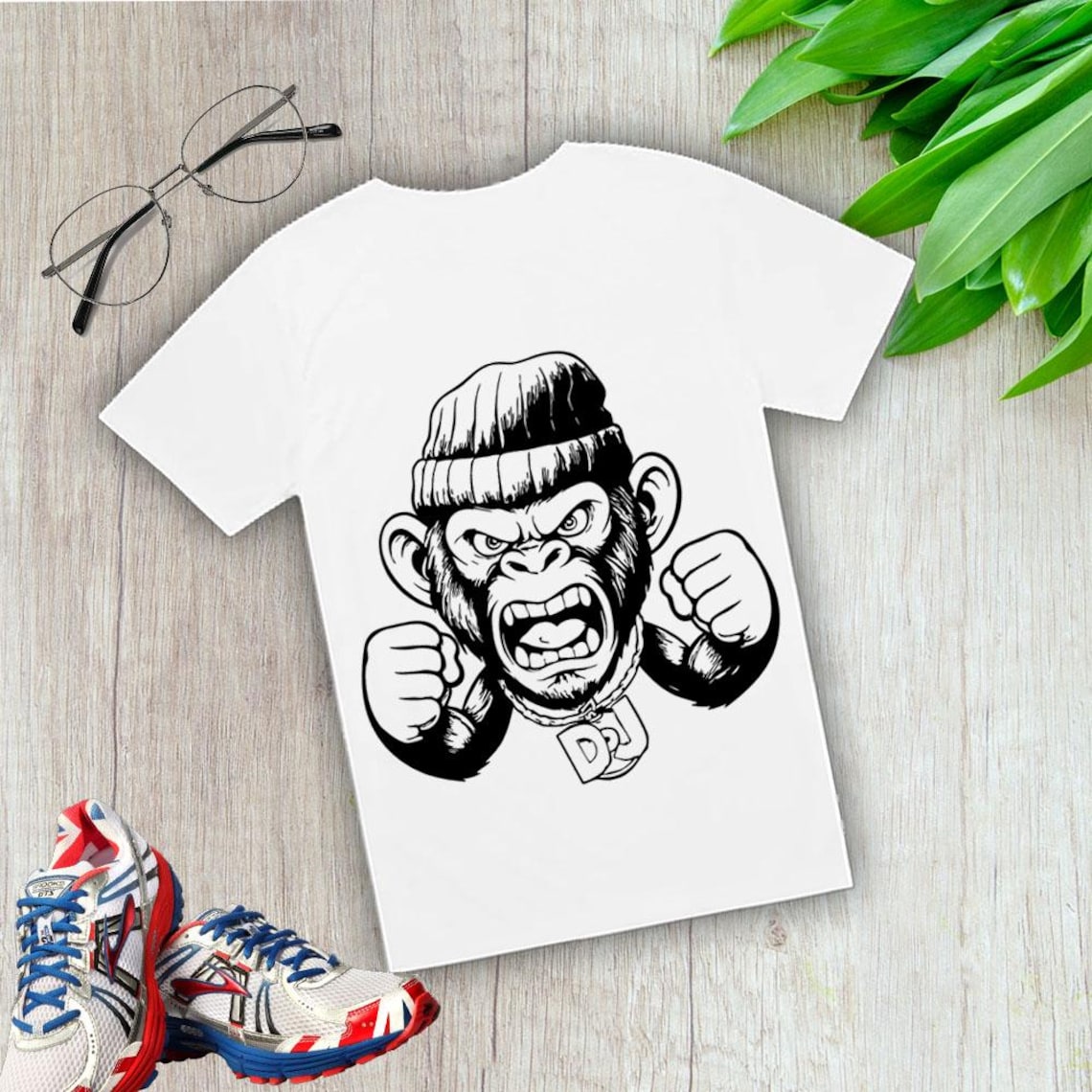Angry DJ Monkey Vector | Hip Hop Gorilla Wall Art SVG PNG | Urban ...