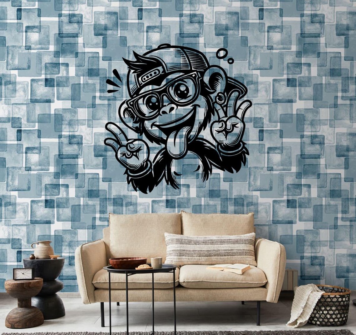 Cool Monkey Vector SVG | Funny Monkey Clipart | Hipster Ape Sticker ...
