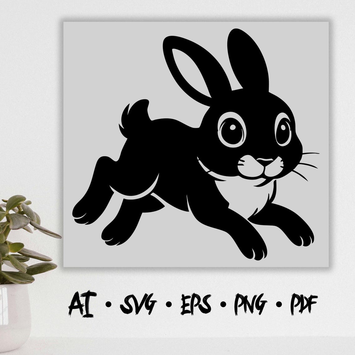 Cartoon Running Bunny Clipart (vector Svg Png Ai Pdf Eps Digital ...