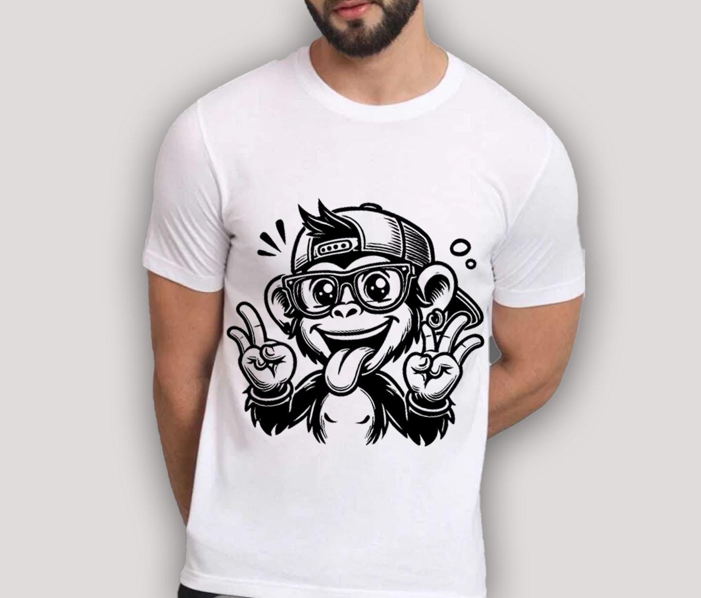 Cool Monkey Vector SVG | Funny Monkey Clipart | Hipster Ape Sticker ...