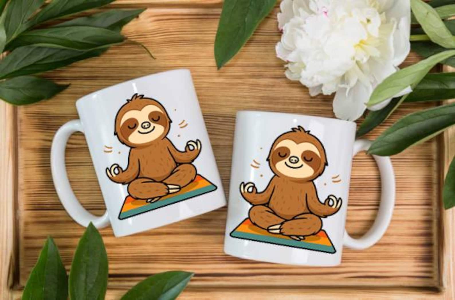 Yoga Sloth SVG | Cute Meditating Sloth Clipart | Relaxed Zen Animal ...