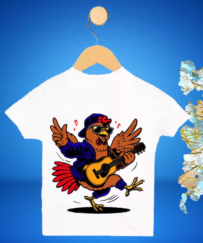 Rockstar Chicken Guitarist Vector Clipart: Funny Musician Rooster ...