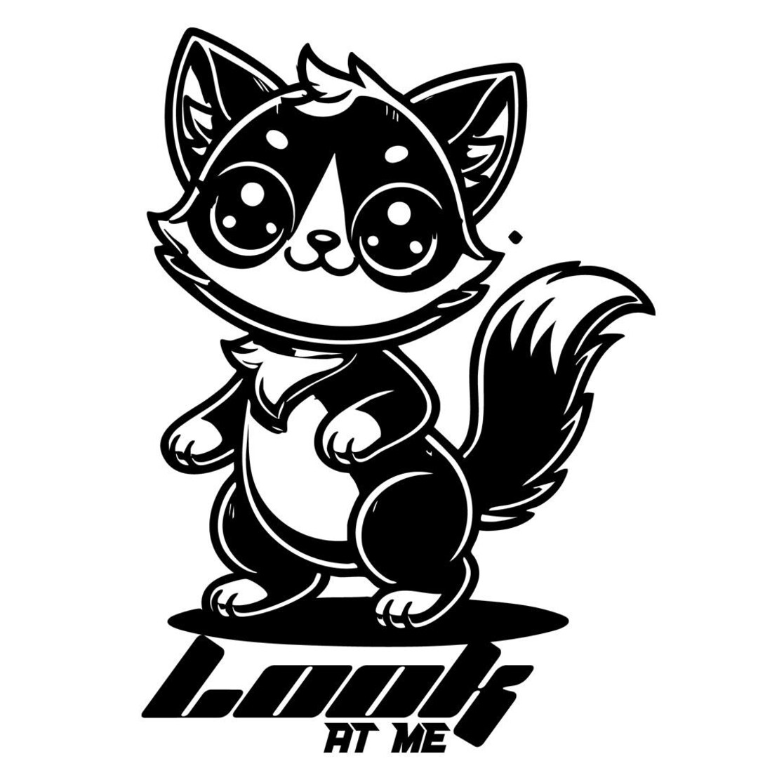 Cute Kawaii Cat Clipart | Chibi Cat Line Art | Digital PNG SVG ...