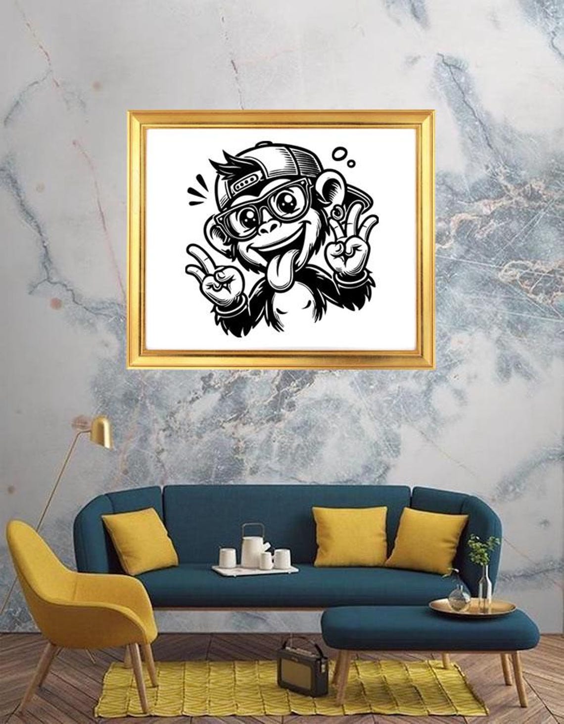 Cool Monkey Vector SVG | Funny Monkey Clipart | Hipster Ape Sticker ...