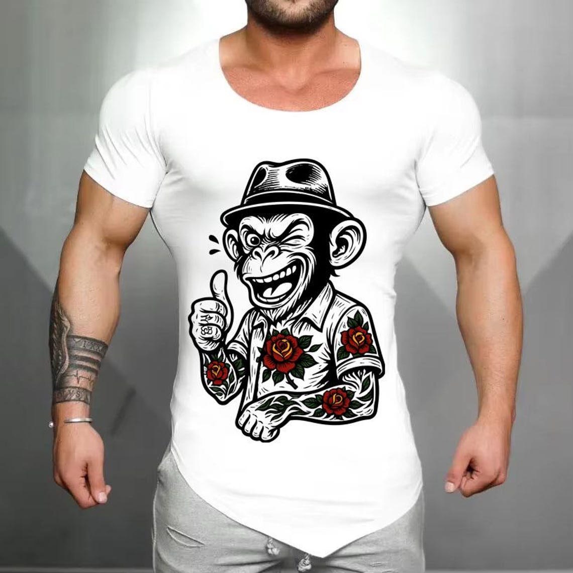 Tattooed Winking Monkey Vector | Cool Monkey Graphic SVG PNG ...