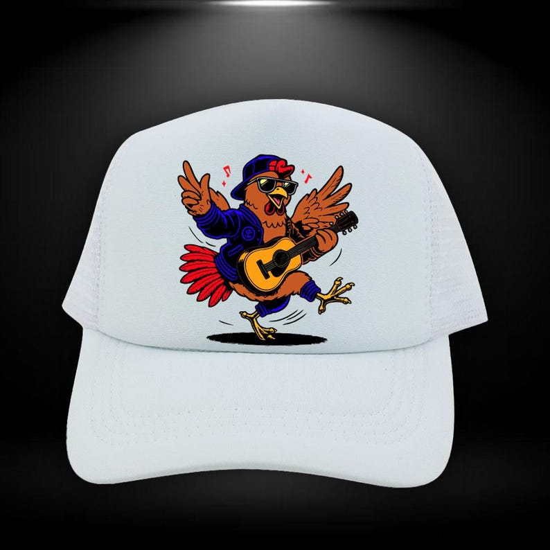 Rockstar Chicken Guitarist Vector Clipart: Funny Musician Rooster ...