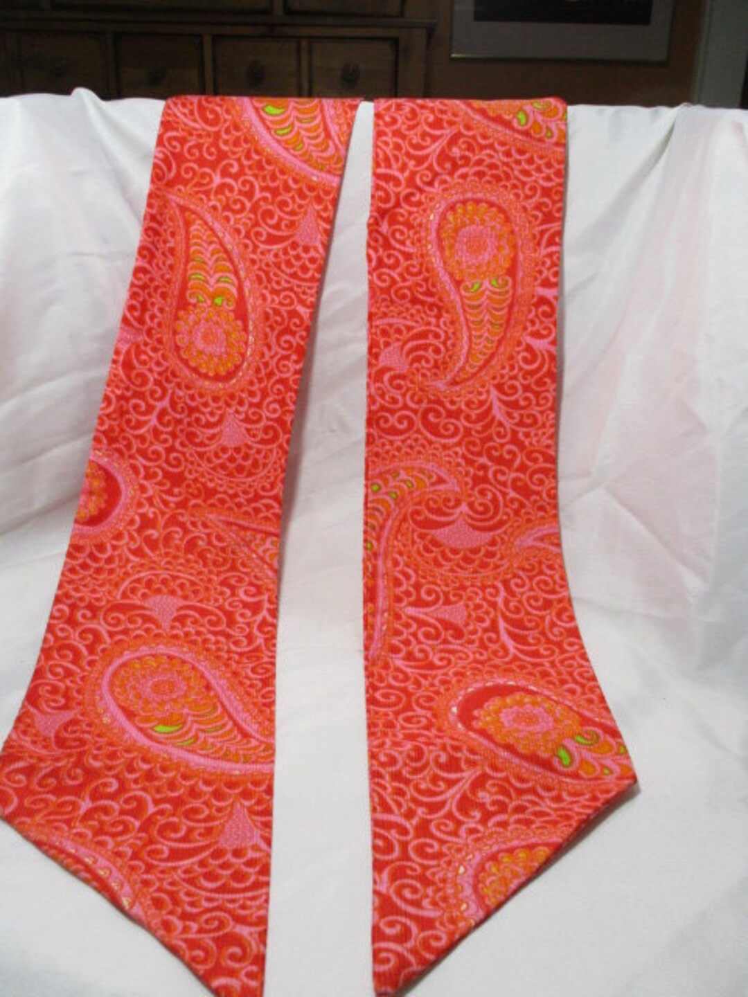 1970's Handmade Groovy Orange & Hot Pink Paisley Print Sash/belt. - Etsy