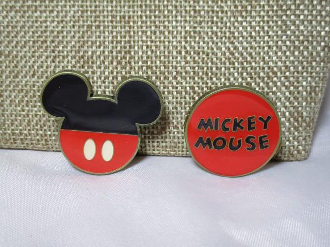 A Pair of Vintage Collectible DISNEY MICKEY MOUSE Enameled Pins in ...