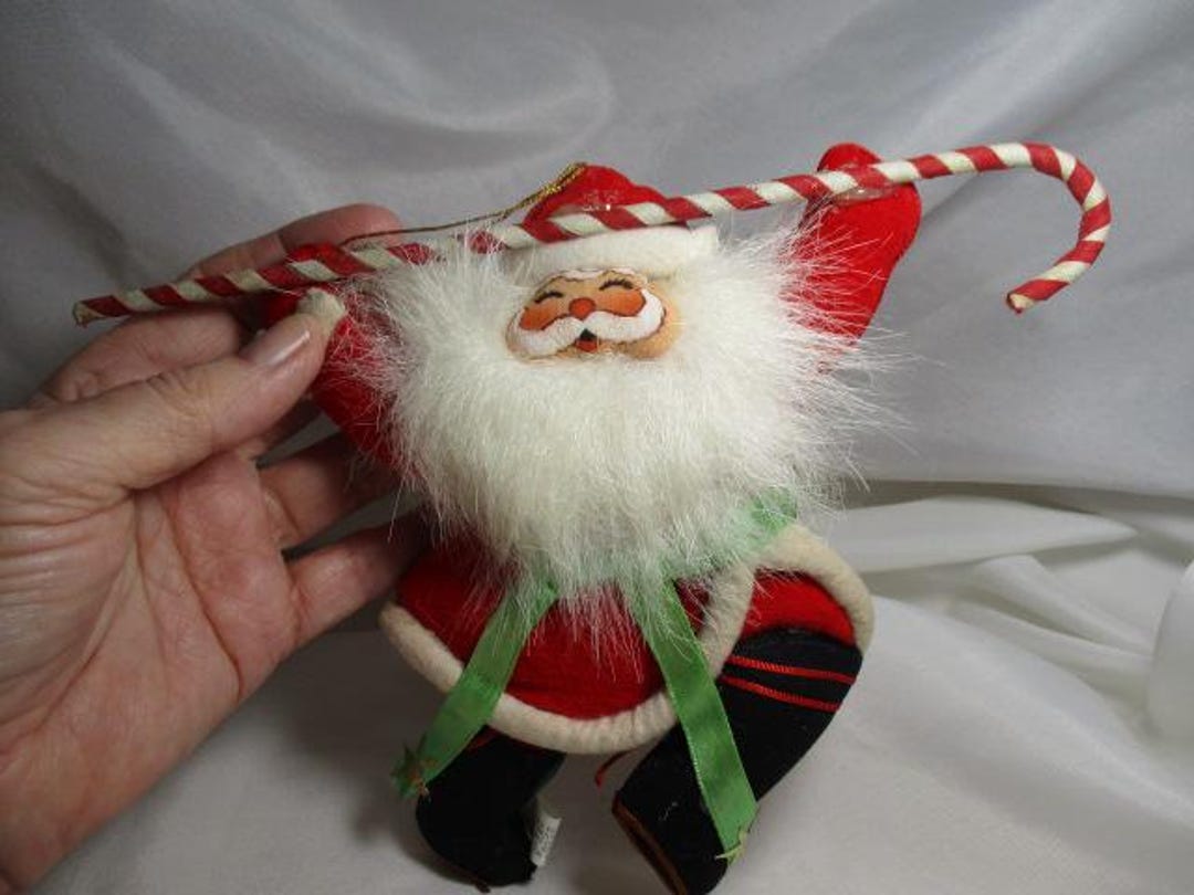 A 1991 Happy Dancing Santa Claus in a Red Velvet Suit Waving a Large ...