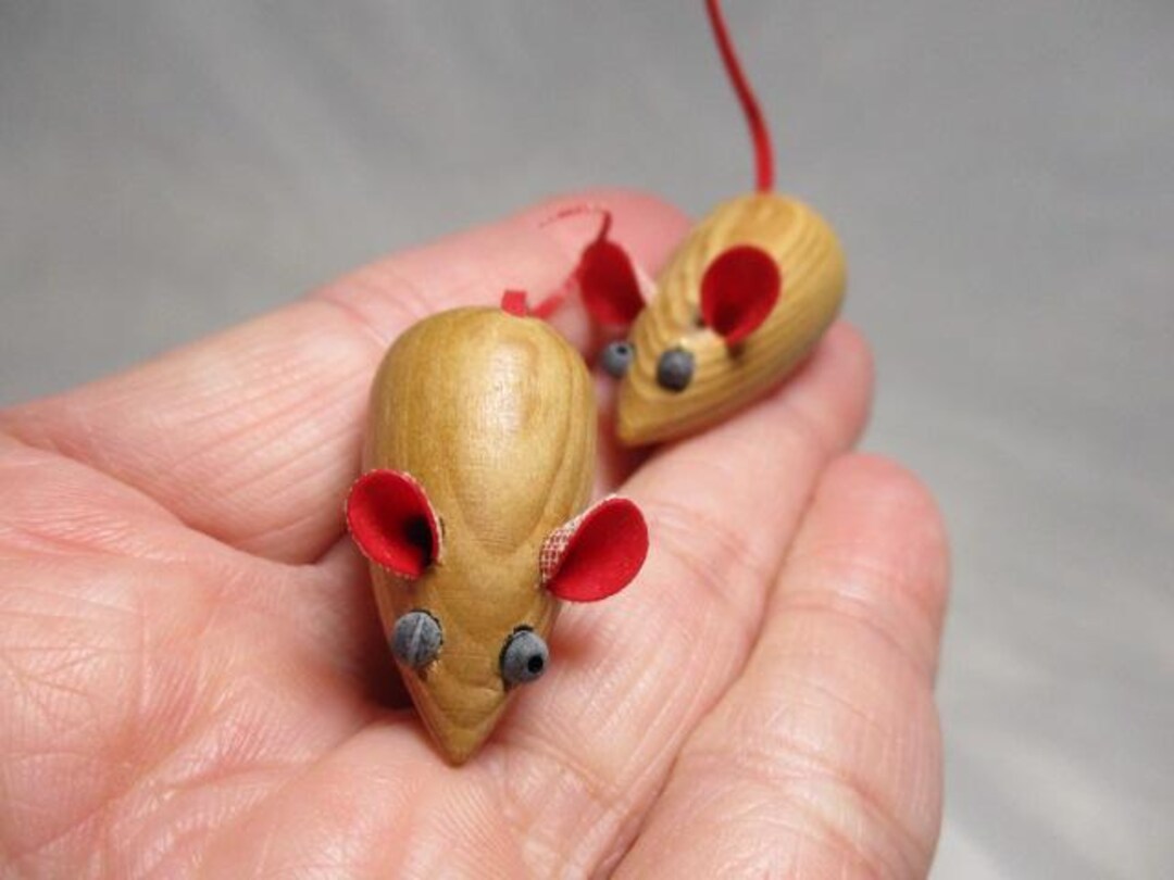 Two Danish Styled Miniature Wooden Mice. - Etsy