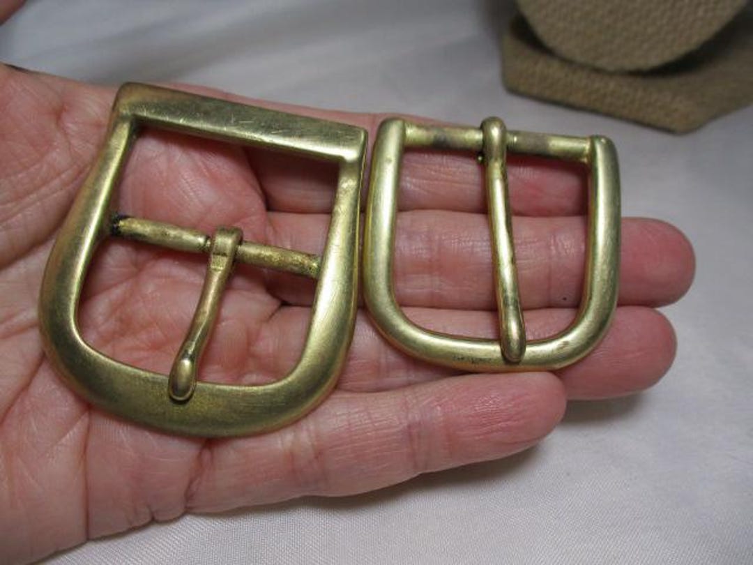 Two, Previously Used SOLID BRASS Belt Buckles. - Etsy