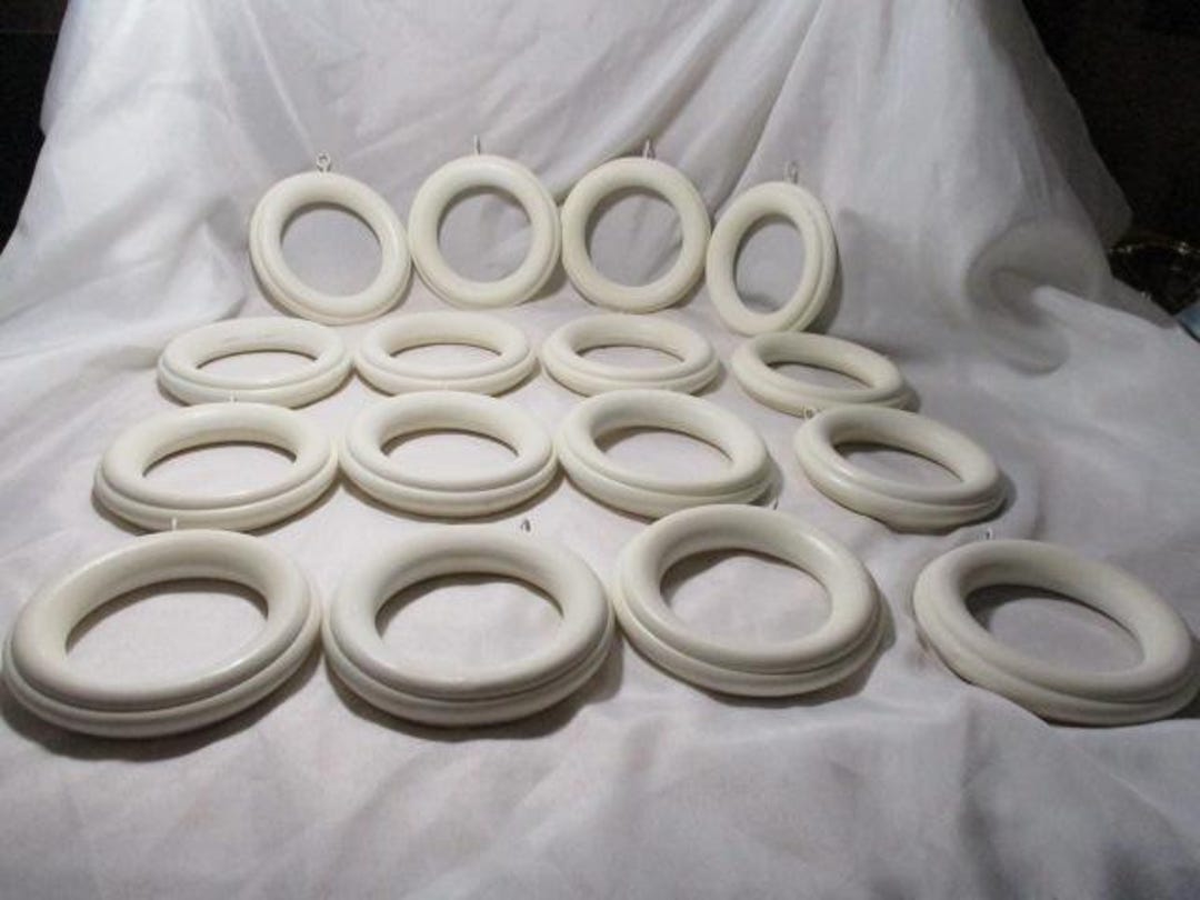 A Set of Sixteen Large Wooden Curtain Rings Measuring 2 1/4 Inside ...