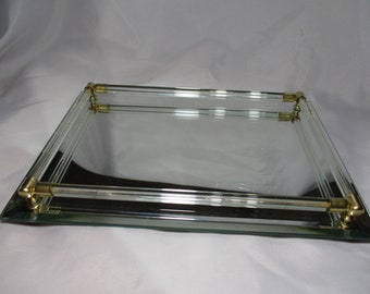 Gold Glass Vanity Tray - Etsy
