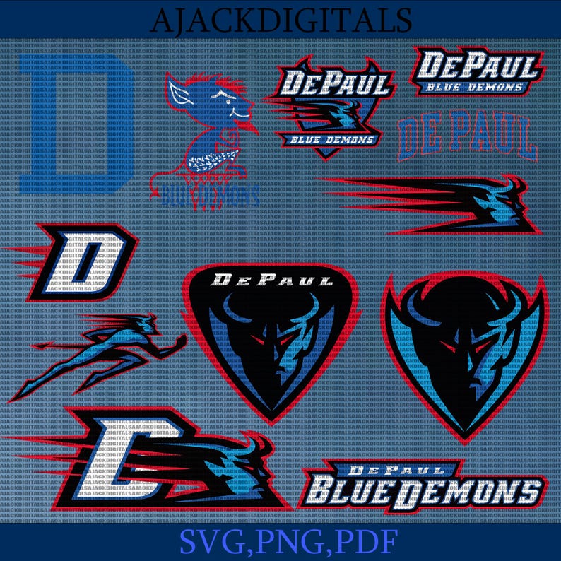 High Quality Depaul College SVG, Football, Blue Demons SVG, Athletics ...