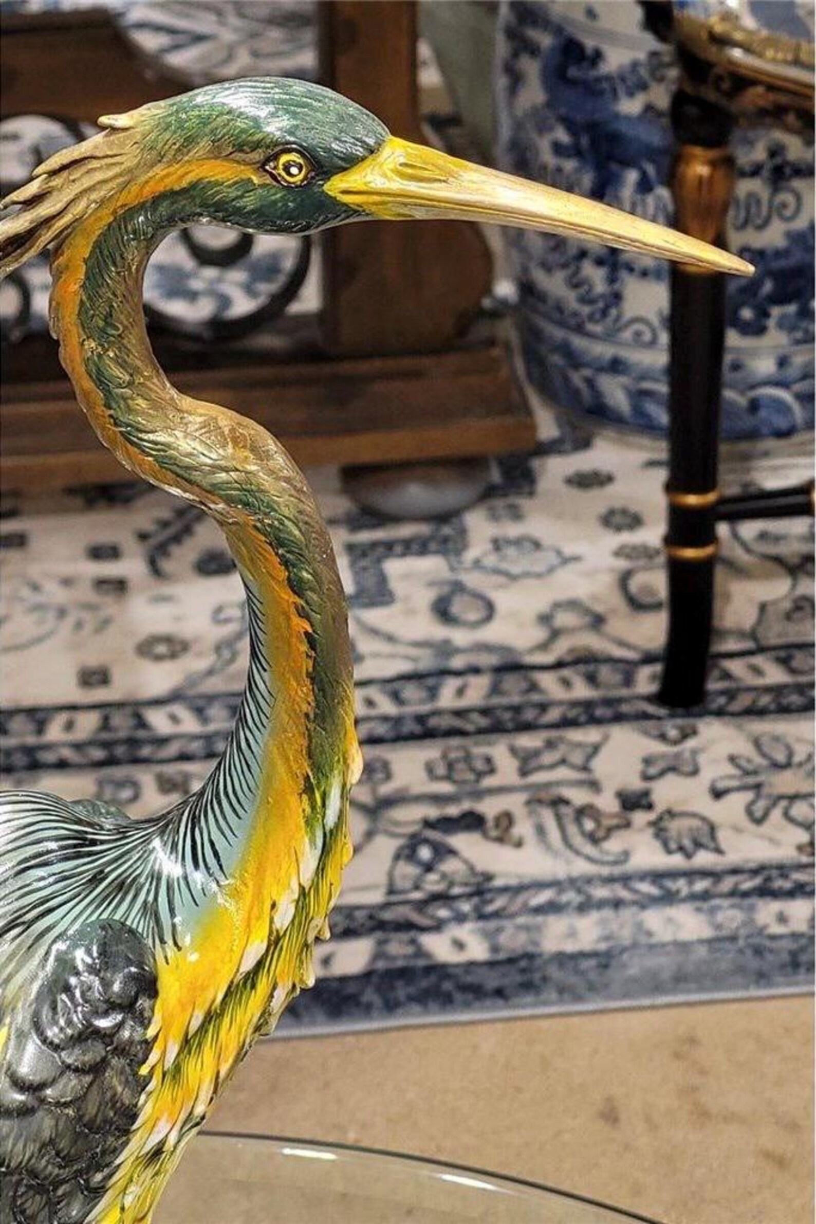 Porcelain Shore Bird Sculpture Statue With Bronze Accents - Etsy