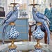 Porcelain Green Parrots Candlesticks, Candle Holders Pair With Bronze ...