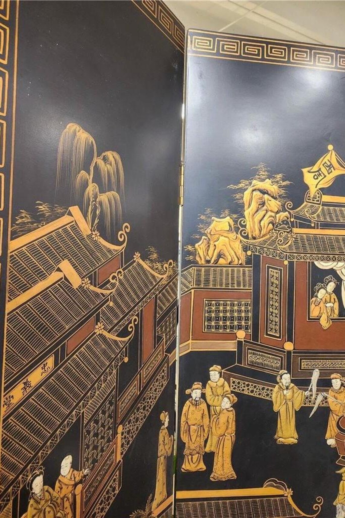 Vintage Oriental 6 Panel Screen Room Divider-96”l - Etsy