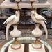 Porcelain Green Parrots Candlesticks, Candle Holders Pair With Bronze ...