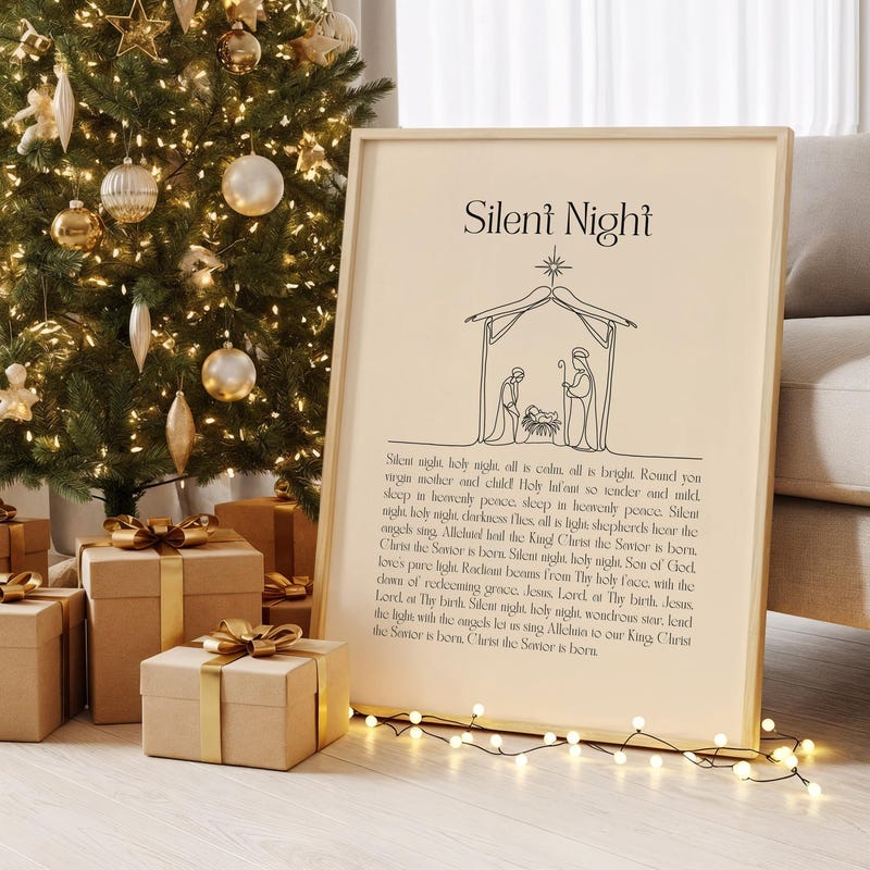 Silent Night Sign - Etsy