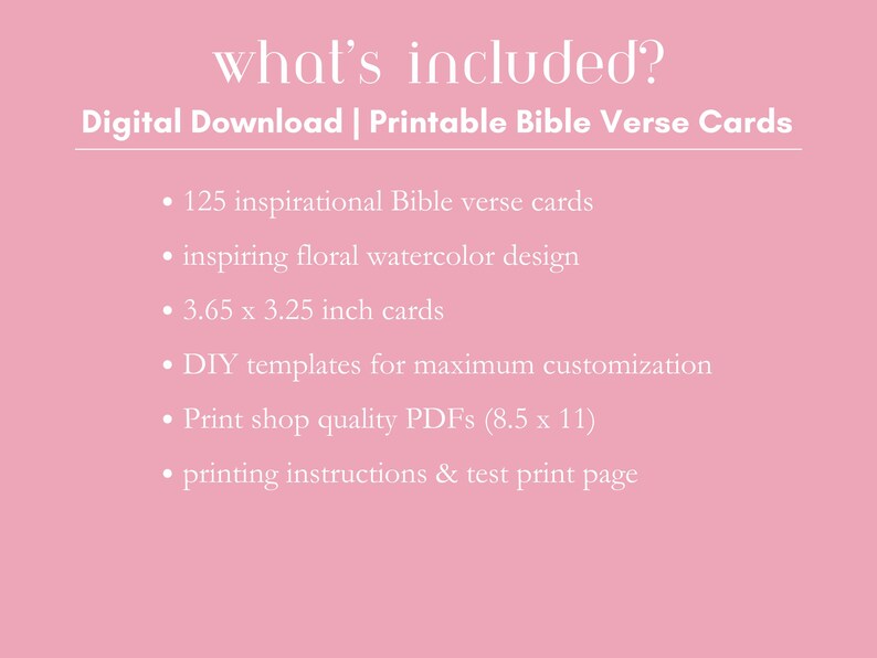 125 Bible Verse Cards Vol. 1, Inspiring NIV Scripture Printables ...