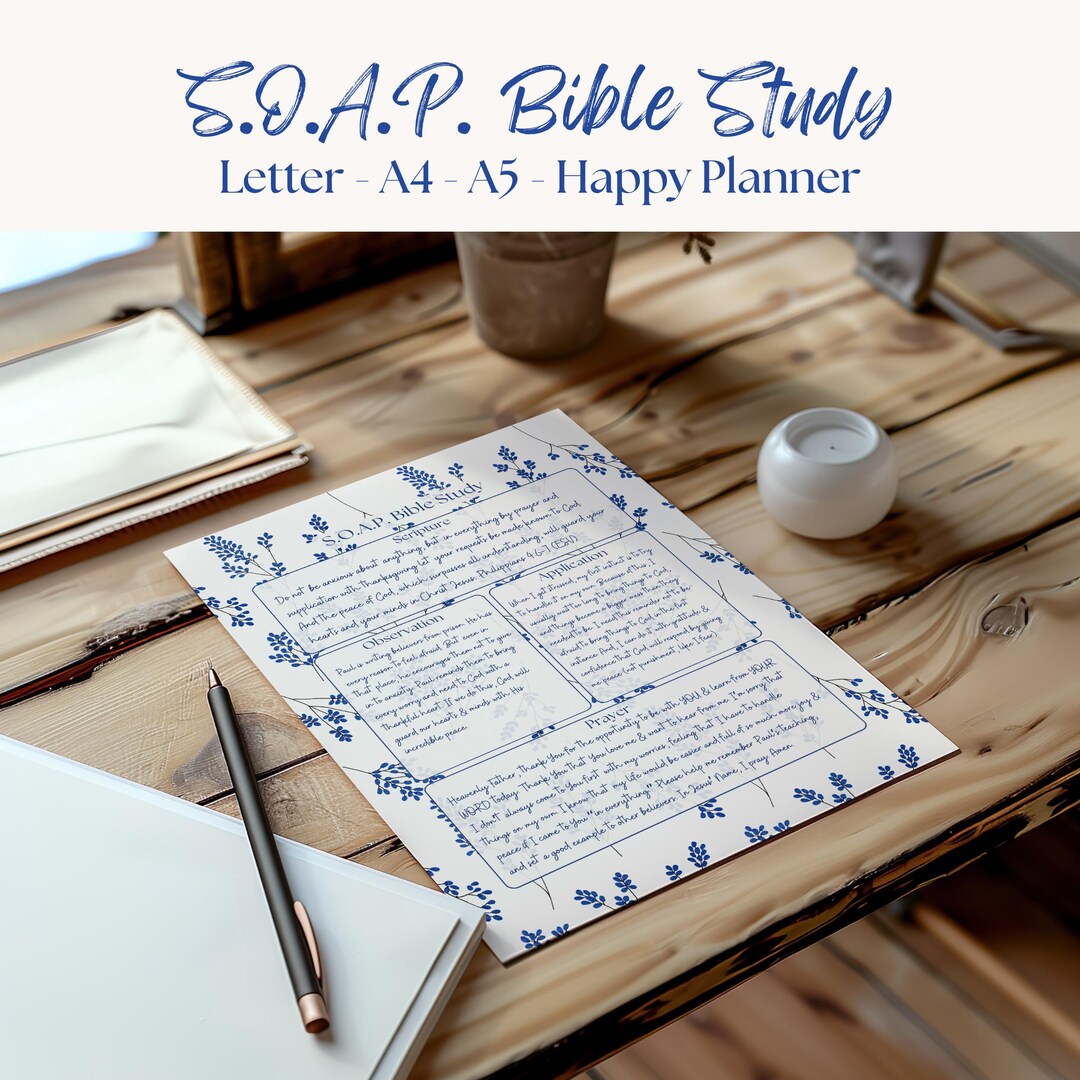 SOAP Method Template: Guided Bible Study Worksheets Digital Download ...