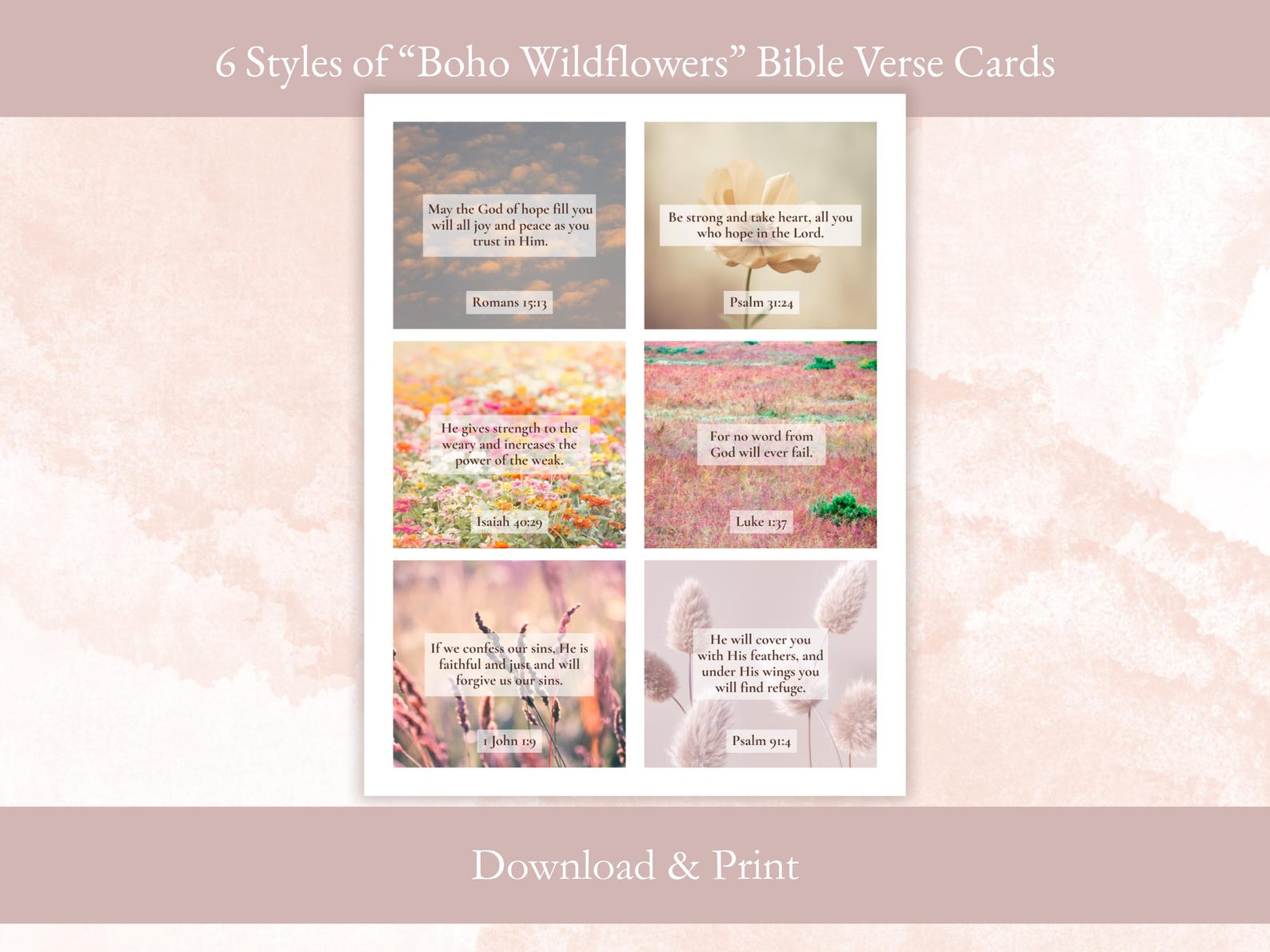 125 Bible Verse Cards Digital Download NIV Scripture Printable ...