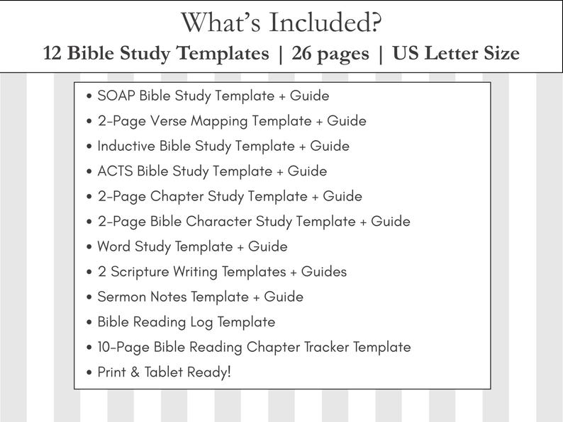 Men's Bible Study Templates Printable SOAP Method, Inductive, Verse ...