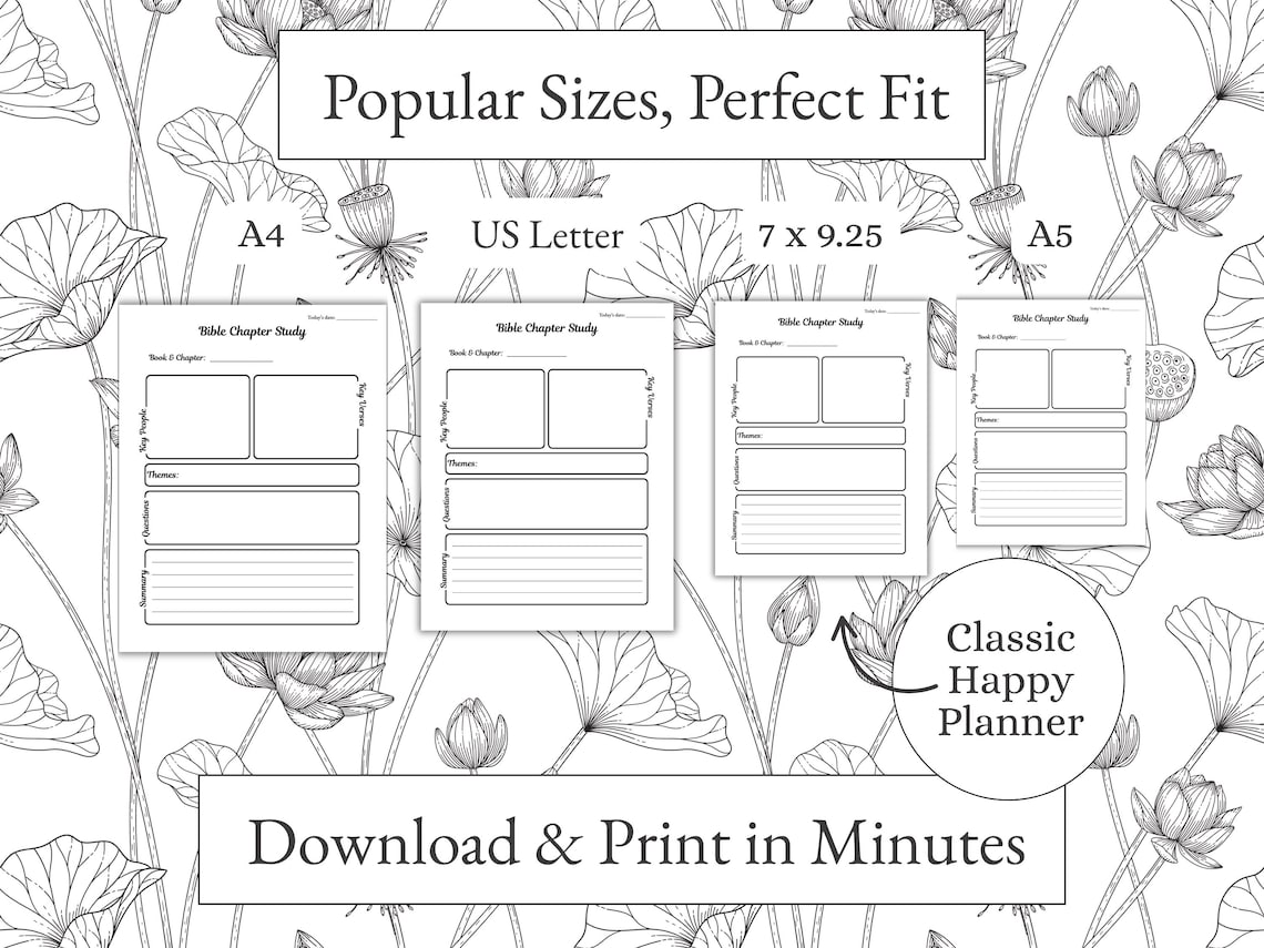 Minimalist Bible Chapter Study Template, Printable Chapter Reflection Bible Study PDF, Women's ...