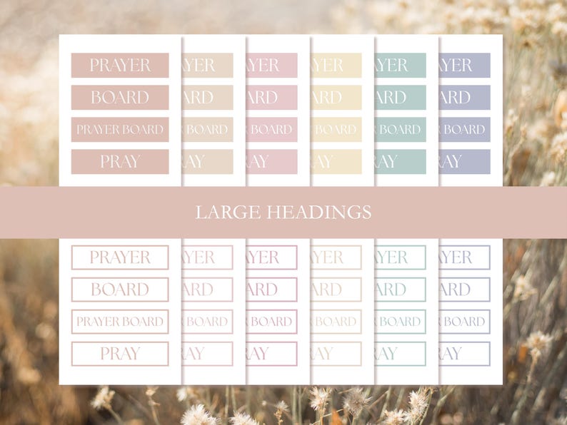 Boho Prayer Board Kit Headers Printable Christian Women's Bulletin ...