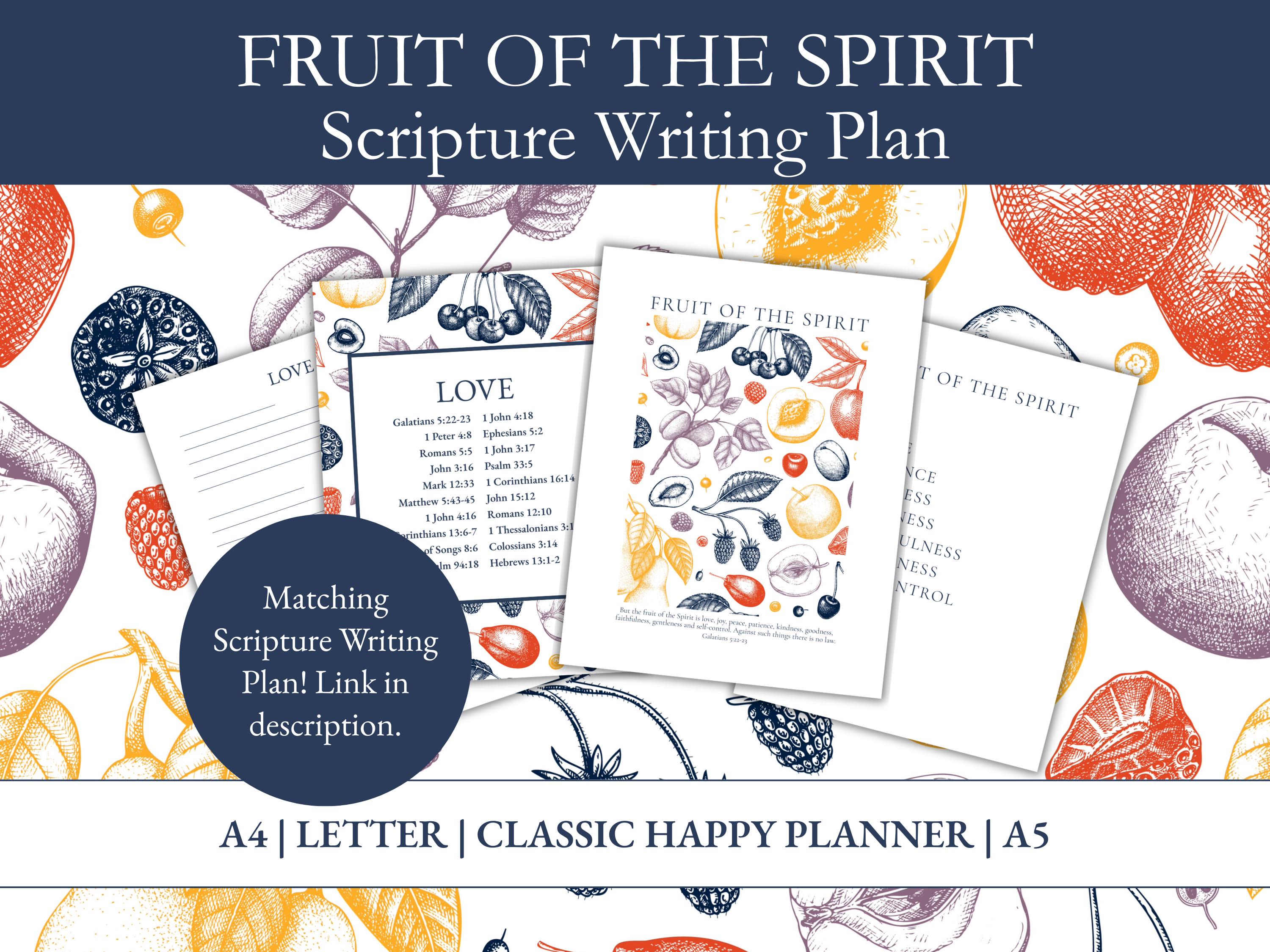 180 Bible Verse Cards, Fruit of the Spirit Scriptures, Printable ...