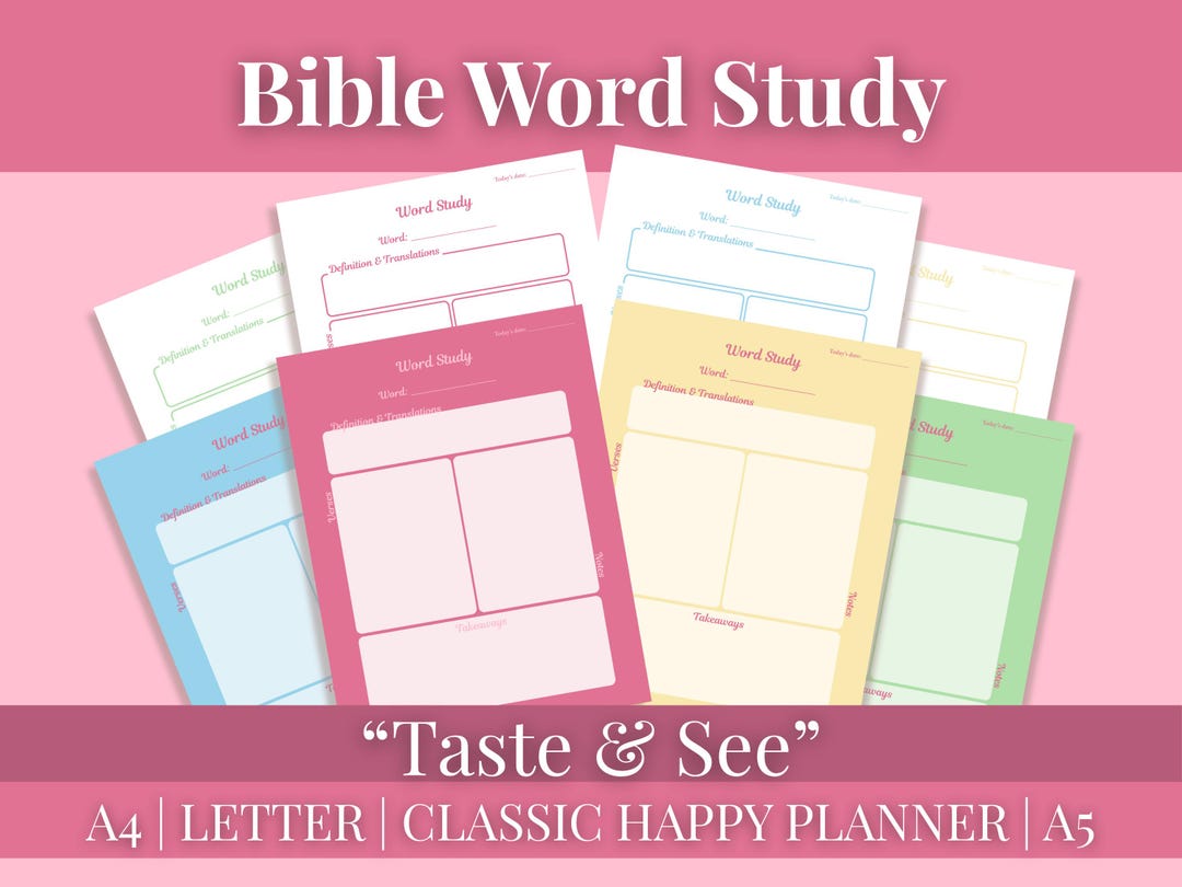 Bible Word Study Printable Faith Binder Refills Study Guide Digital ...