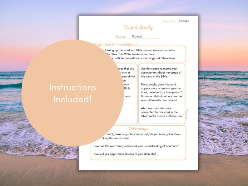 Coastal Bible Word Study Bundle, 14 Styles & 4 Sizes, Instructions ...