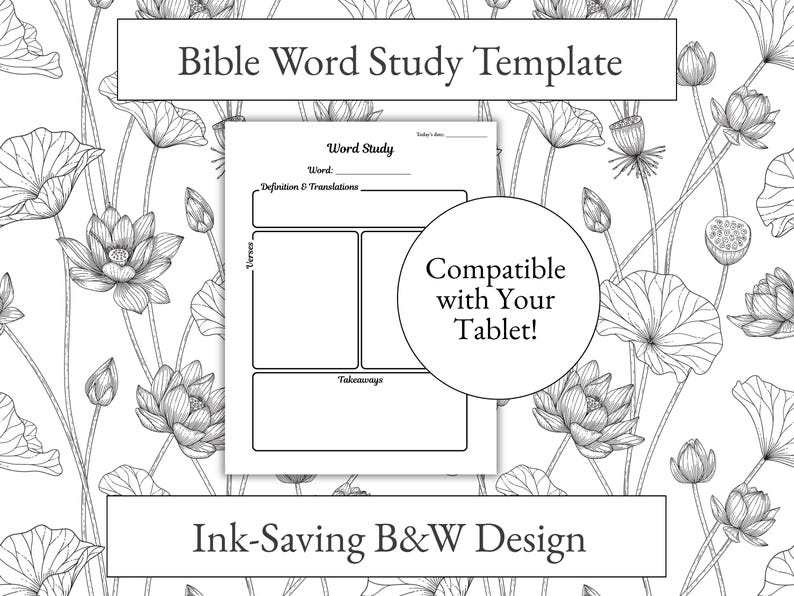 Bible Word Study Template Printable: Christian Planner, Study Guide ...