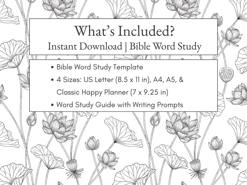 Bible Word Study Template Printable: Christian Planner, Study Guide, Digital Faith Journal - Etsy