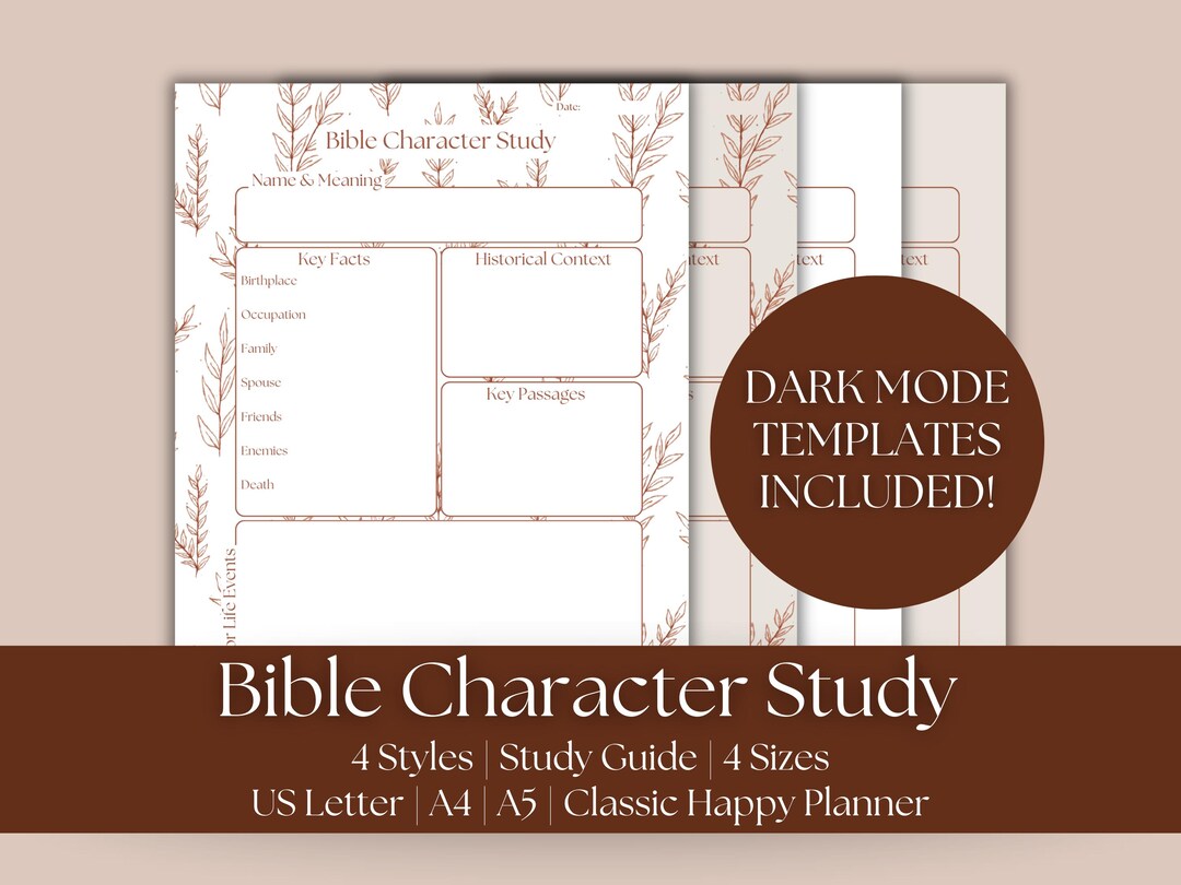 Boho Christian Character Bible Study Digital Faith Journal Inserts A5 ...