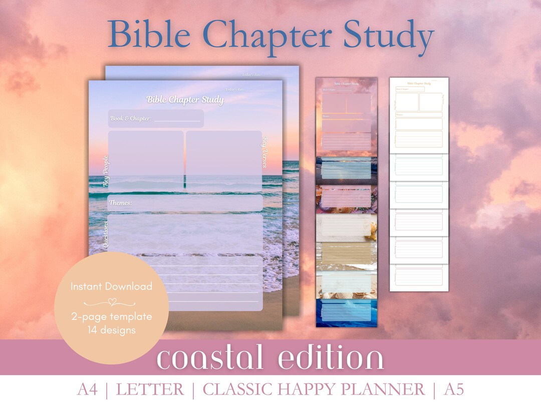 Bible Study Chapter Summary Bundle Coastal Edition, Bible Chapter Study ...