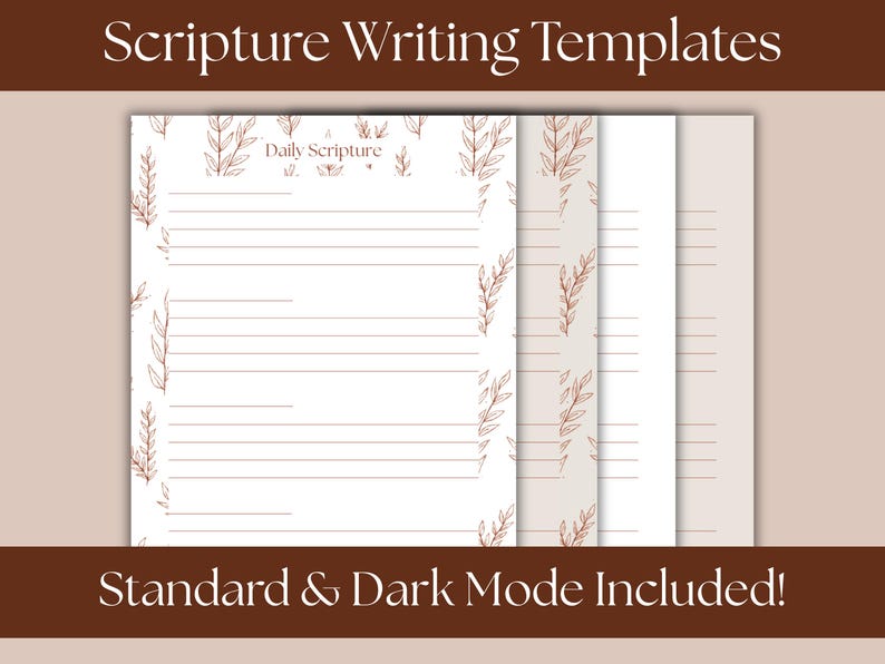 Boho Scripture Writing Bible Study Templates Digital Download Prayer ...