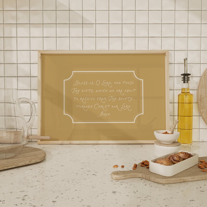 Catholic Table Blessing Handwritten Christian Prayer Digital Download ...