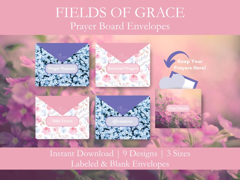 Printable Envelopes for Prayer Board Kit Printable Floral Junk Journal ...