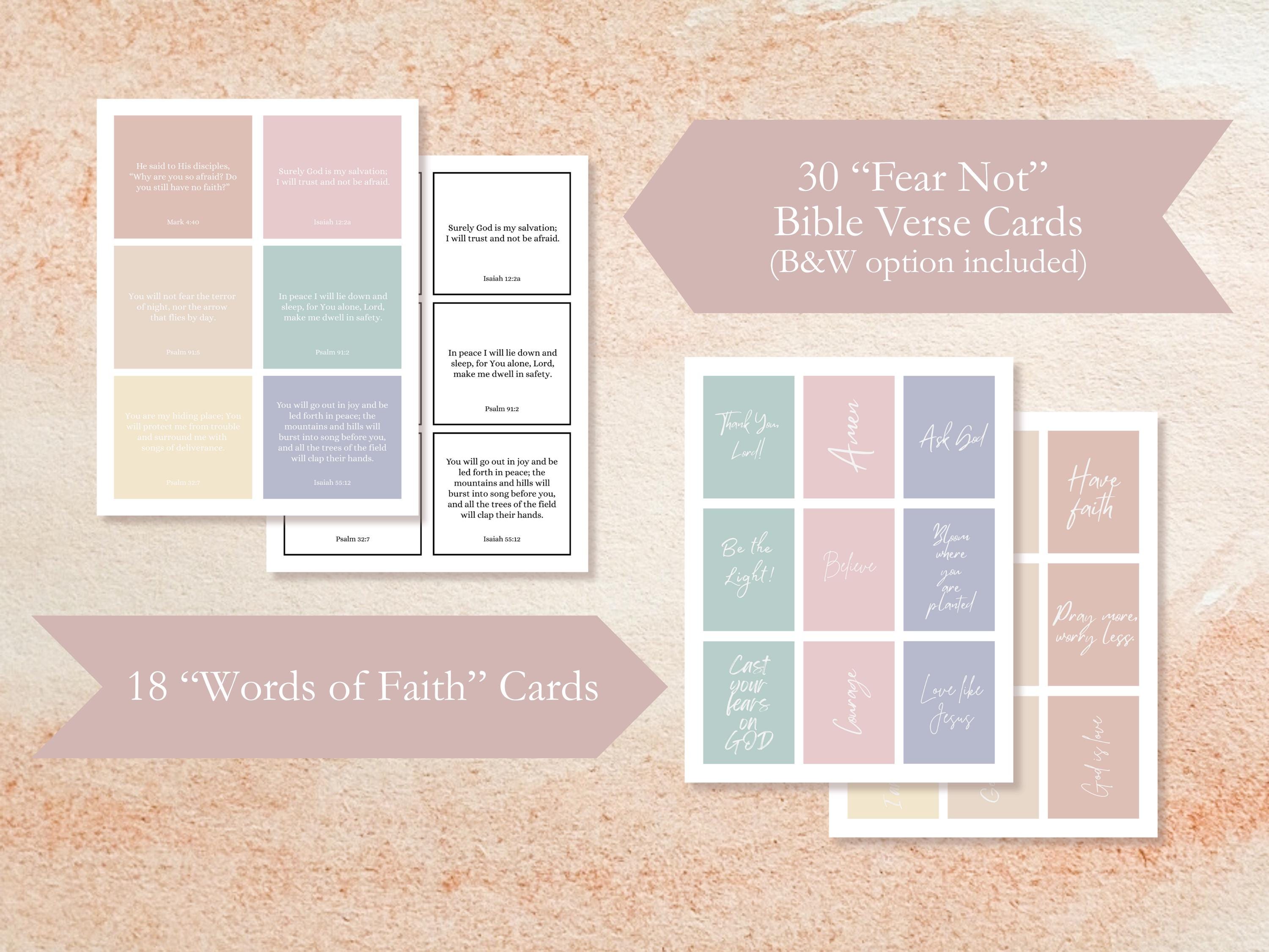 Prayer Board Kit "boho Wildflowers," 30 "fear Not" Bible Verse Cards ...